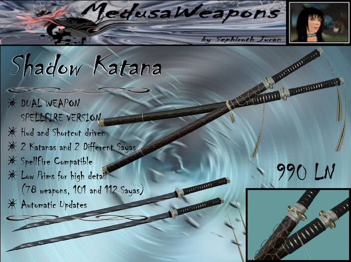 Second Life Marketplace - ~ Medusa Weapons ~ Shadow Dual Katana ...