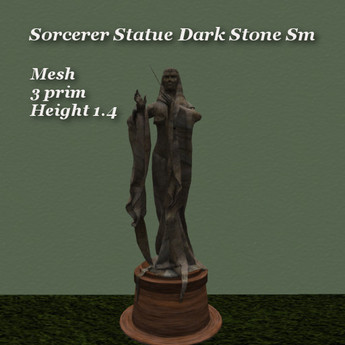 Second Life Marketplace - Sorcerer Statue Dark Stone Sm
