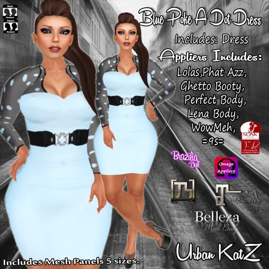 Second Life Marketplace - Blue Poke A Dot Dress