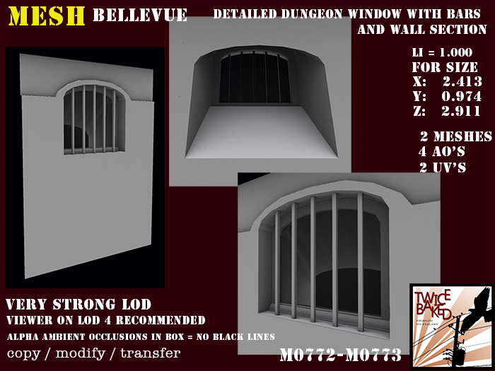 Second Life Marketplace - High detailed dungeon/basement window with ...