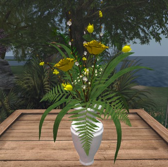 Second Life Marketplace - Yellow Rose & Flower Arrangement
