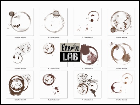 Second Life Marketplace - Fabric Lab Alpha Coffee Stain Texture Collection