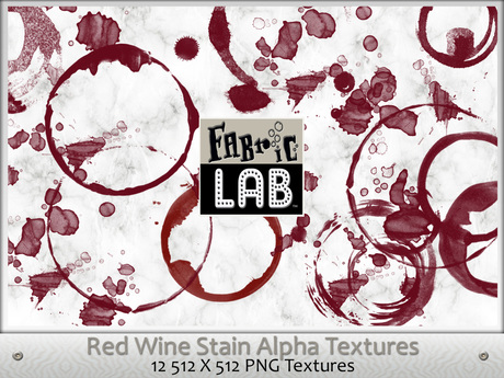 Second Life Marketplace - Fabric Lab Alpha Red Wine Stain Texture ...