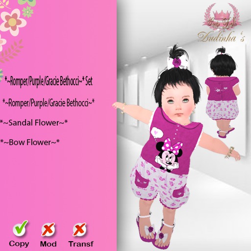 Second Life Marketplace - CDD-Romper/Purple/Gracie Bethocci-Set TOT BABY