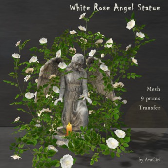 Second Life Marketplace - AvaGirl - White Rose Angel Statue