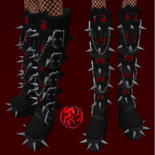 Second Life Marketplace - *DF* Chain and Spikes boots UNISEX