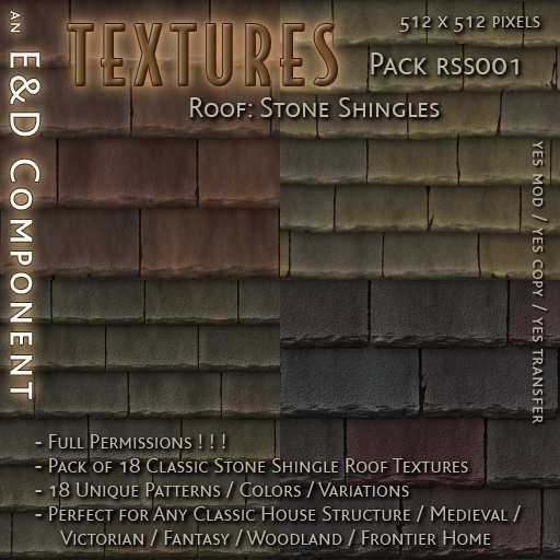 Second Life Marketplace - [RSS001] 18 512px Masonry Stone Slate Shingle ...