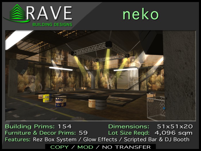Second Life Marketplace - Rave - Club Neko - Neko Club - Low Prim ...
