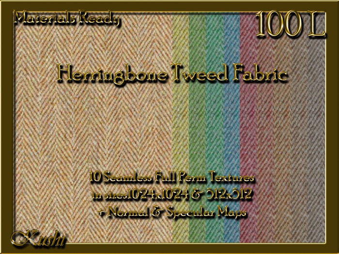 Second Life Marketplace - Herringbone Tweed Seamless Textures Materials ...