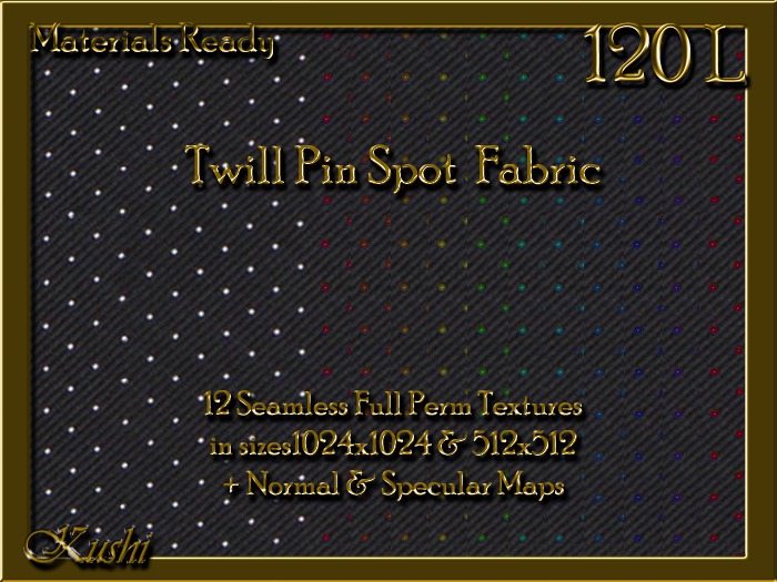 Second Life Marketplace - Twill Pin Spot Seamless Textures Materials ...