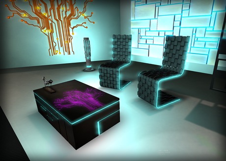 Second Life Marketplace - ..::TH::..Sci-fi Coffee Table boxed