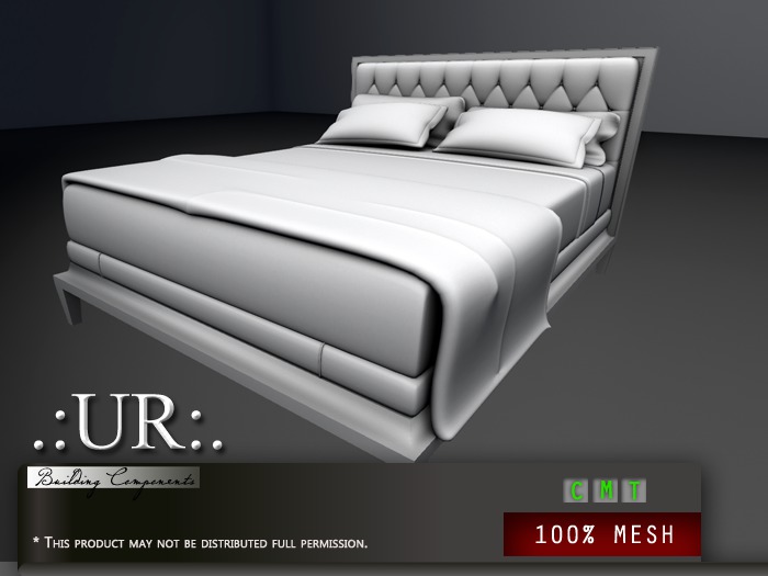 Second Life Marketplace - .:UR:. Tufted Bed (full perm mesh)