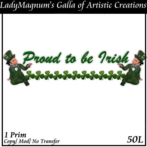 Second Life Marketplace - LadyM's Proud to be Irish Word Art