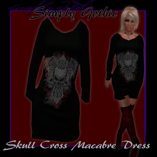 Second Life Marketplace - Simply Gothic - Macabre Dress: Skull Cross ...