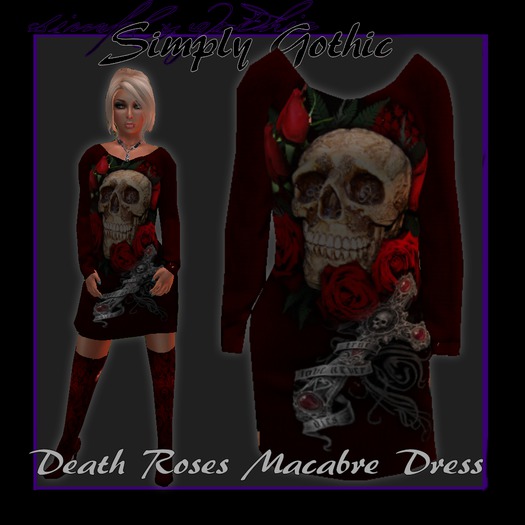Second Life Marketplace - Simply Gothic - Macabre Dress: Death Roses ...