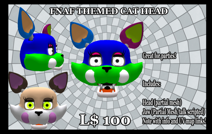 Second Life Marketplace - .:=DTL Designs=:. Animatronic head: Cat