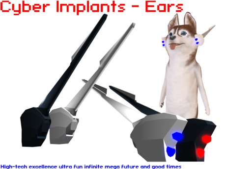 Second Life Marketplace - Cyber Implants - Ears ( Modifiable Colors )