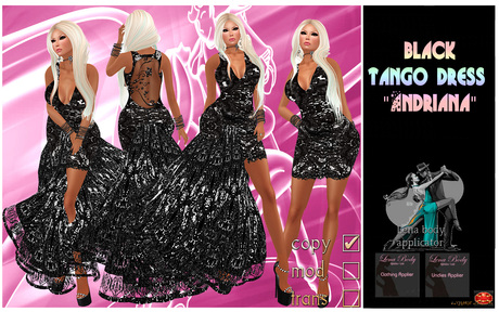 Second Life Marketplace - black tango dress "Andriana"