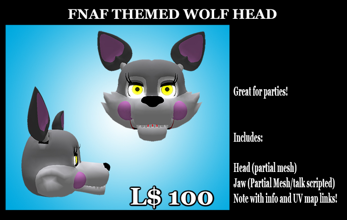 Second Life Marketplace - .:=DTL Designs=:. Animatronic head: Wolf