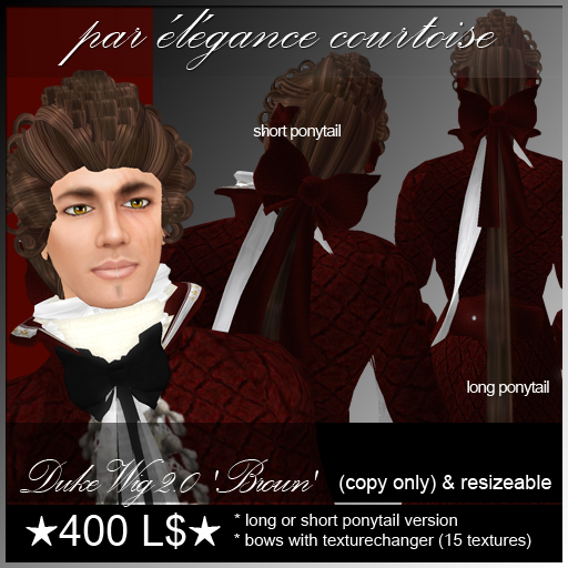 Second Life Marketplace - *FDL* Duke WIG - brown v2.0, 18th century ...