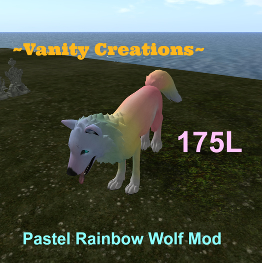Second Life Marketplace - [VanityCreations] Pastel Rainbow Wolf Mod