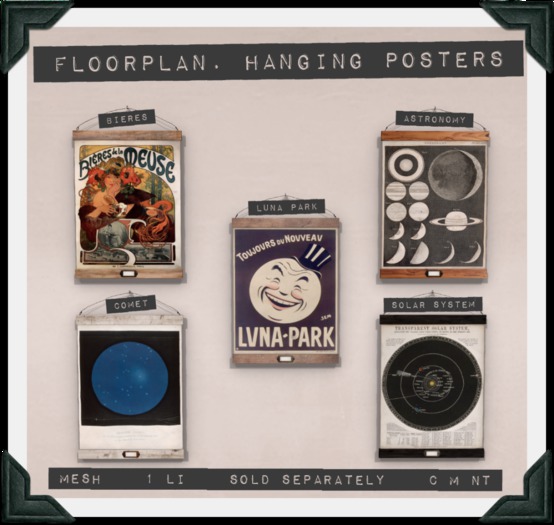 Second Life Marketplace - floorplan. hanging poster / comet [boxed]