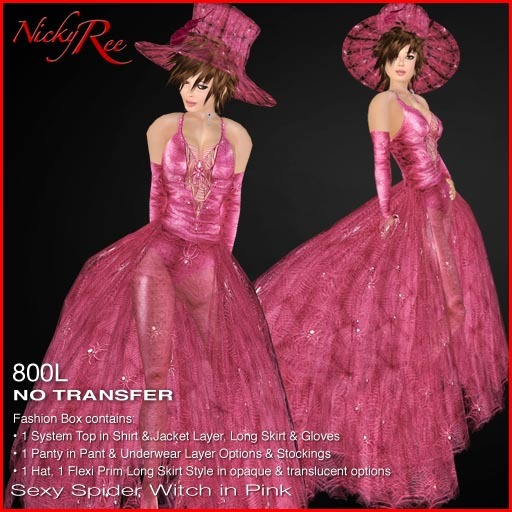 Second Life Marketplace - *DNR* Sexy Spider Witch in Pink