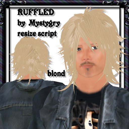 Second Life Marketplace - ruffled hair blond with resize script men hair