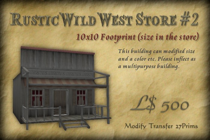 Second Life Marketplace - Rustic Wild West Store #2