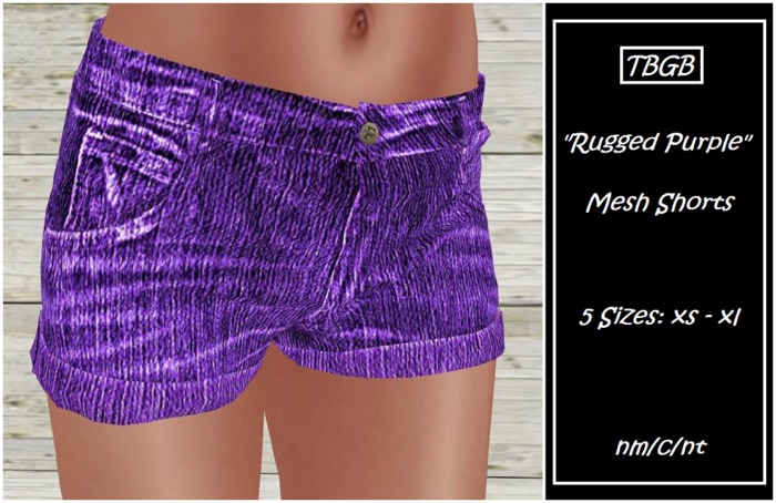 Second Life Marketplace - "Rugged Purple" Shorts by Sej