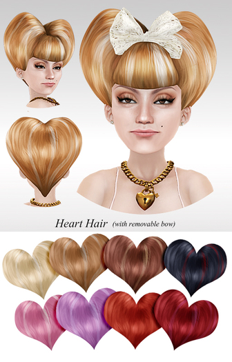 Second Life Marketplace - (NO) Heart Hair - 8 colors
