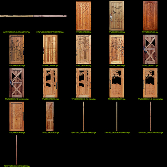 Second Life Marketplace - Rustic Carved Log Cabin Wood Door Textures ...