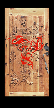 Second Life Marketplace - Rustic Carved Log Cabin Wood Door Textures ...
