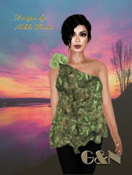 Second Life Marketplace - G&N Quality Design Amanda Mesh Top Set Greens