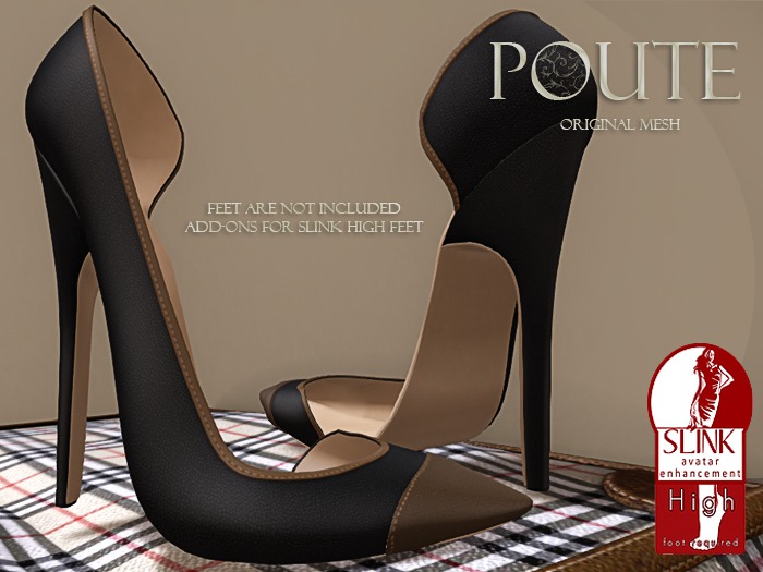 Second Life Marketplace - Poute- Voyage High Heels- Black