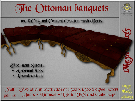 Second Life Marketplace - Ottoman banquets - 2 LI each - Two FULL PERMS ...