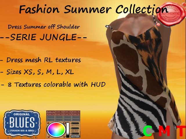Second Life Marketplace - ♫ Blues Touch ♫ Dress Summer off Shoulder ...