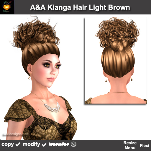 Second Life Marketplace - A&A Kianga Hair Light Brown (Special Color ...
