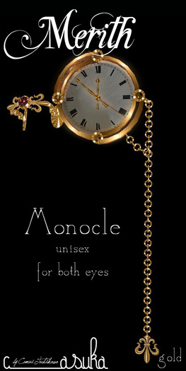 Second Life Marketplace - ~Casuka~ "Merith" - monocle gold