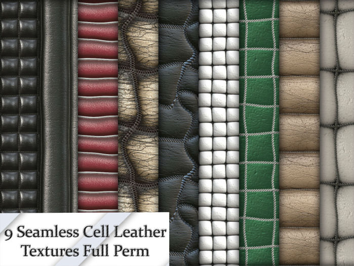 Second Life Marketplace - 9 Full Perm Seamless Leather (Cell) Textures