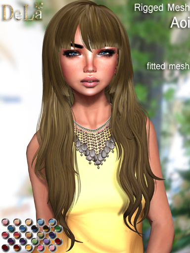Second Life Marketplace - =DeLa*= Mesh Hair "Aoi" Dipped Party Colors