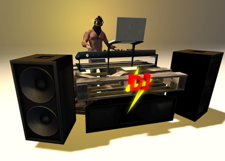 Second Life Marketplace - Urban DJ Booth - Red & Yellow