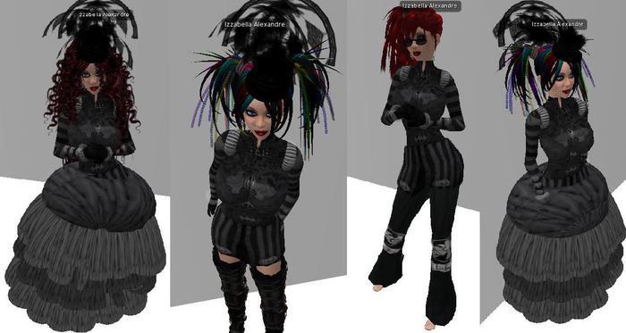 Second Life Marketplace - Izza Goth Grey Black Dress 208