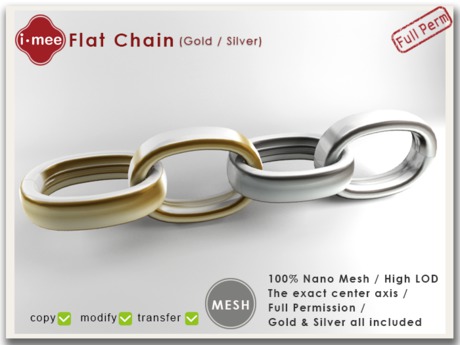 Second Life Marketplace - Flat Chain (Gold & Silver Nano Mesh Full Perm)