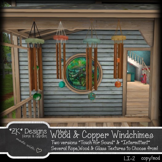 Second Life Marketplace - *ZK* Wood & Copper Windchimes [Box]