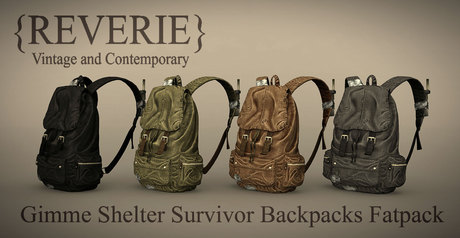 Second Life Marketplace - {Reverie} Gimme Shelter Backpack - Brown