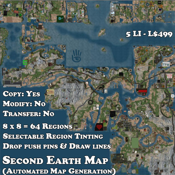 Second Life Marketplace - Second Earth Automated Map: Flight, Sail ...