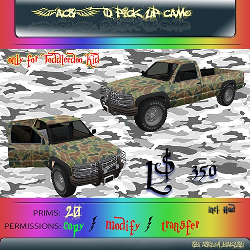 Second Life Marketplace - ~AcB~ TD Pick Up Camo