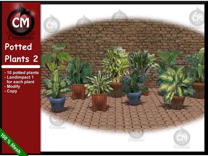 Second Life Marketplace - CM Creations, Potted Plants 2