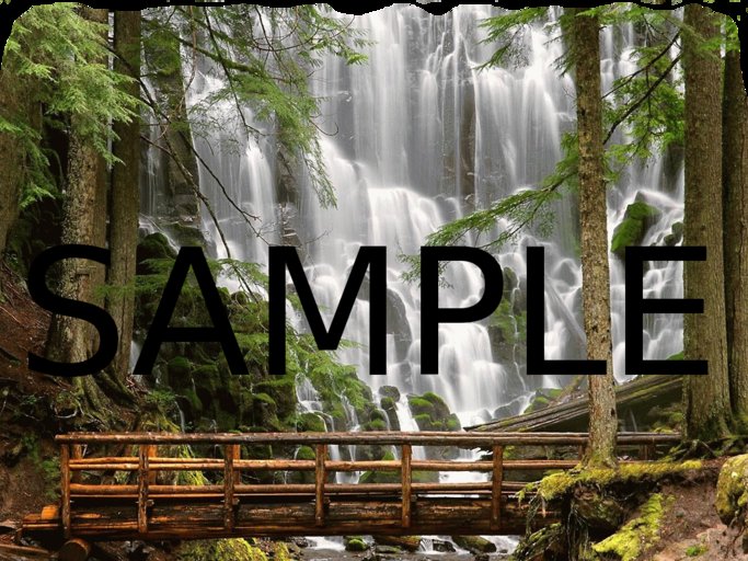 Second Life Marketplace - waterfall bridge landscape privacy screen 20x20